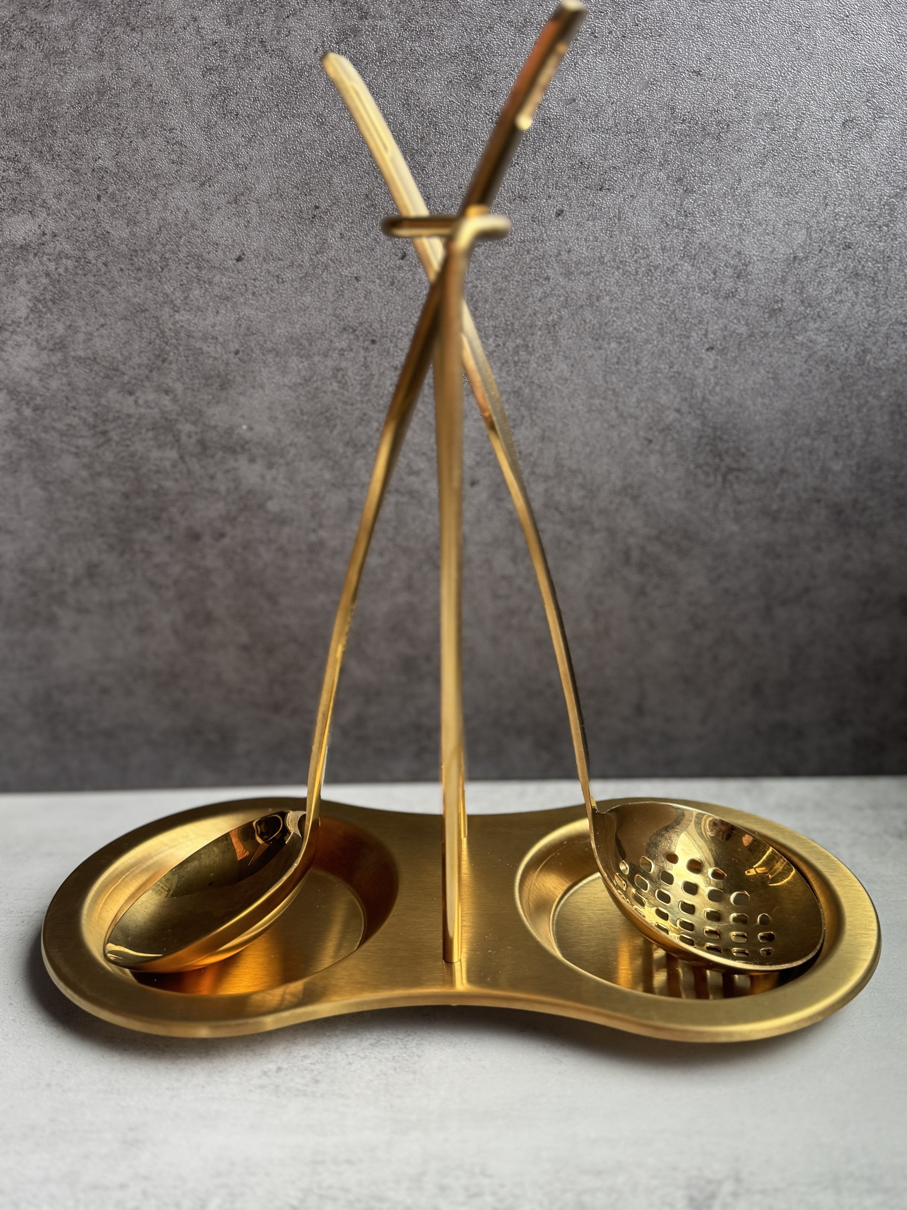 Gold Ladles with Spoon Rest – One.Pot.Kitchen