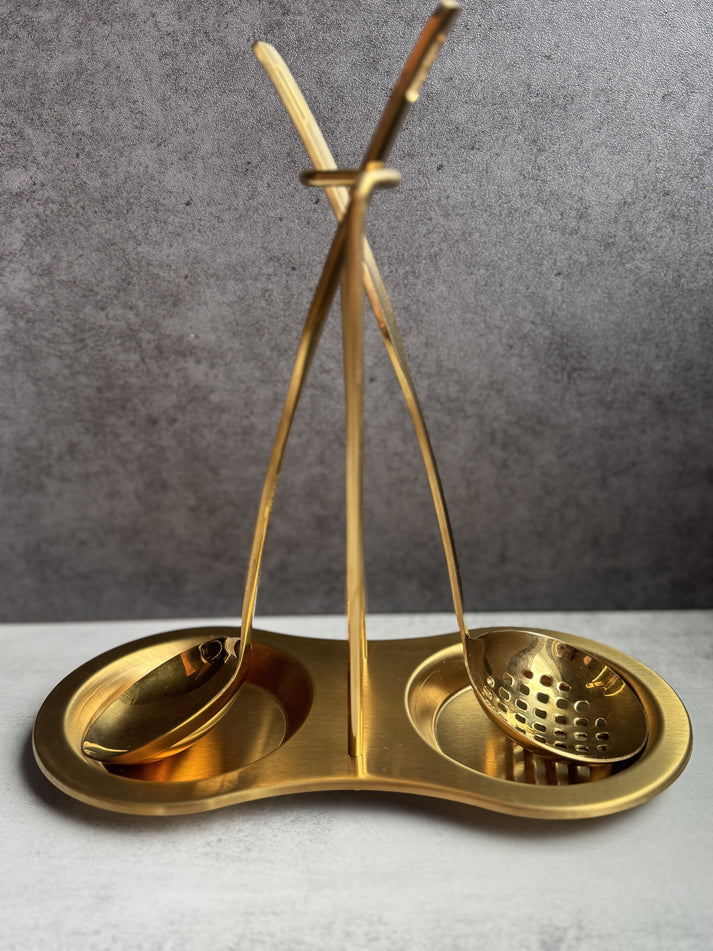 Gold Ladles with Spoon Rest – One.Pot.Kitchen